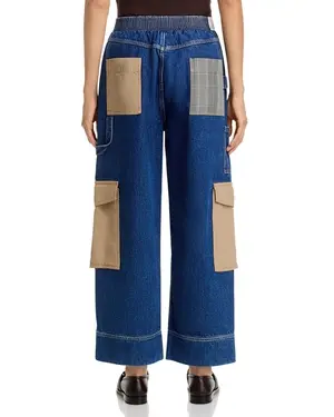 3.1 Phillip Lim Denim Patchwork Pull-on Pants