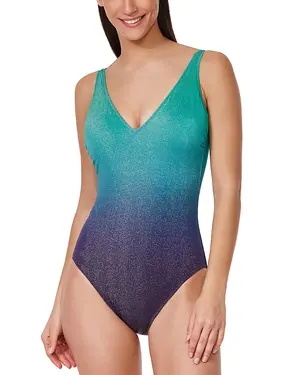 GOTTEX Dream V-neck One-piece Swimsuit - Multi Blue