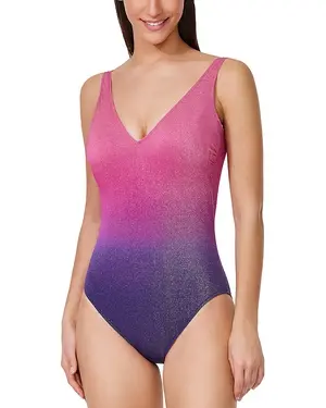 GOTTEX Dream V-neck One-piece Swimsuit - Multi Pink