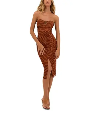 VIX PAULA HERMANNY Sundown Suzane Strapless Midi Dress