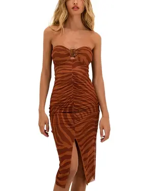 VIX PAULA HERMANNY Sundown Suzane Strapless Midi Dress
