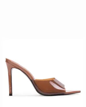 BLACK SUEDE STUDIO Bella Calf Hair Mule Sandals - Mousse