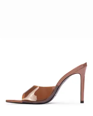 BLACK SUEDE STUDIO Bella Calf Hair Mule Sandals - Mousse