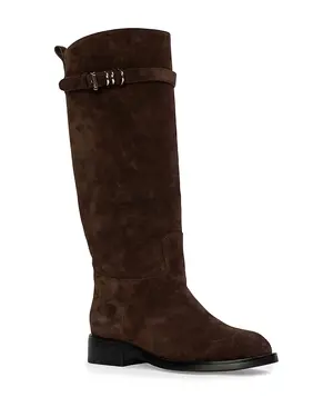 BLACK SUEDE STUDIO Classic Riding Boots - Dark Brown