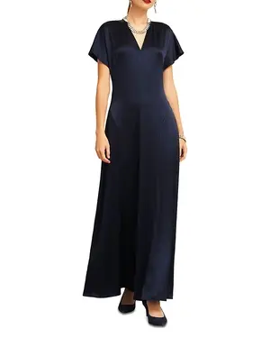 HOBBS LONDON Grace Fit & Flare Satin Dress