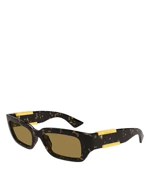 Bottega Veneta 53mm Rectangular Sunglasses - Avana
