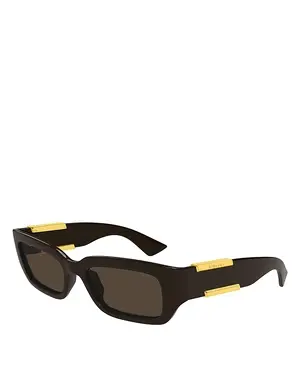 Bottega Veneta Rectangular Sunglasses, 53mm - Brown