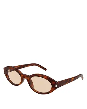 Saint Laurent Oval Sunglasses, 51mm - Brown