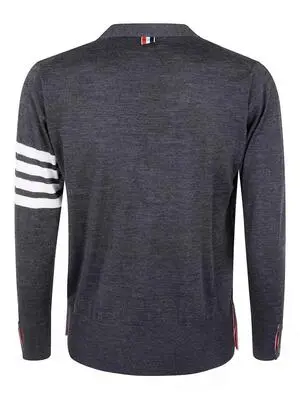 Thom Browne Stripe Detail Cardigan - Grey