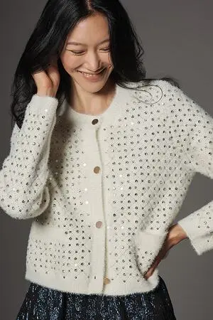 NVLT Sequin Knit Lady Jacket - Ivory