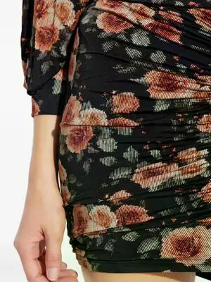 IRO PARIS Ruched Floral Print Skirt