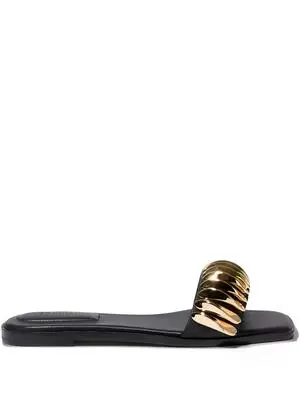 Simkhai Ripple Flat Sandals - Black