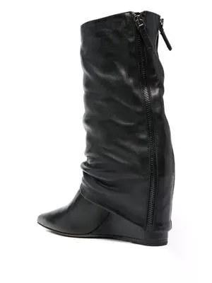 THE SELLER 80mm Leather Wedge Boots