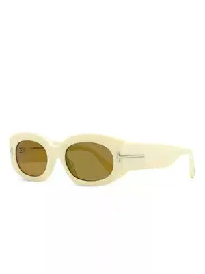 TOM FORD Oval-frame Sunglasses - Neutrals