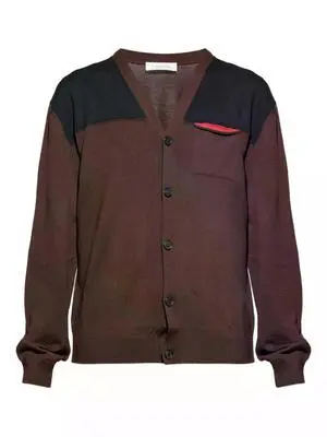LANVIN Colourblock Chest-pocket Cardigan