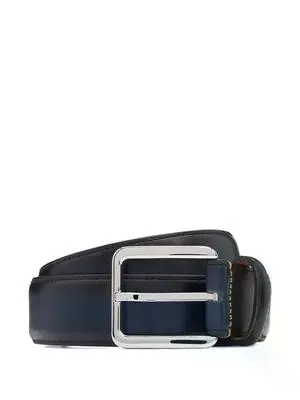 BOSS Square Buckle Leather Belt - Blue