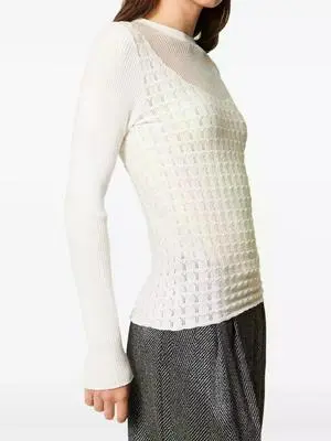 TWINSET Long Sleeve See-through Sweater
