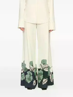 Clea Floral Wide-leg Trousers