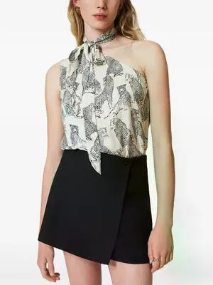 TWINSET Graphic-print One-shoulder Blouse