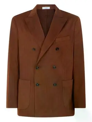 BOGLIOLI Double-breasted Herringbone Blazer