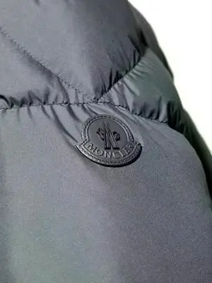 Moncler Quilted Down Jacket With High Neck - Black