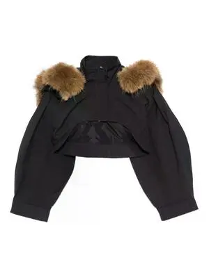 GANNI Fur-trim Cropped Jacket