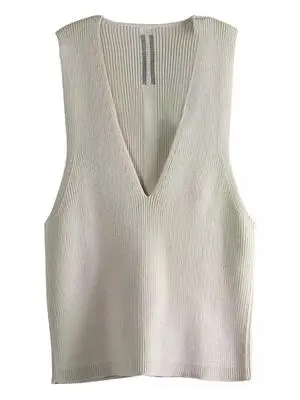 Rick Owens V-neck Ribbed Knit Top