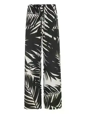 PEARL & CAVIAR Leaf-print Trousers