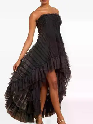 NEEDLE & THREAD Strapless Ruffled High-low Dress