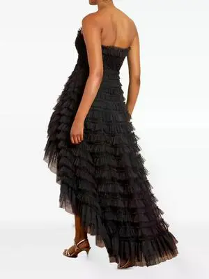 NEEDLE & THREAD Strapless Ruffled High-low Dress