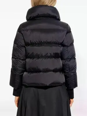 Add Funnel-neck Zip-fastening Puffer Jacket - Black
