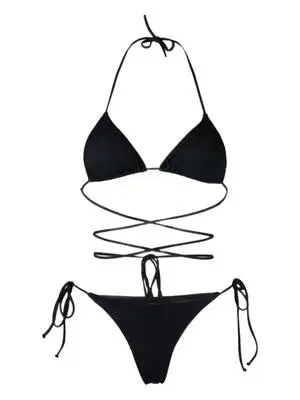 REINA OLGA Cross-front Bikini - Black