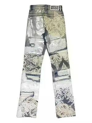 WHO DECIDES WAR Metal Lace-embellished Jeans - Blue