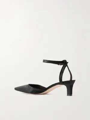 THE ROW Carla Velvet Pumps - Black
