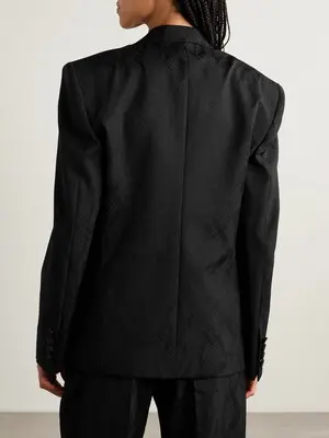 Stella McCartney Oversized Double-breasted Wool Blazer With Satin Trims