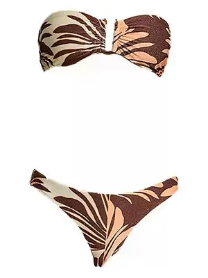 JETS AUSTRALIA Dahlia Palm Bikini Top - Brown