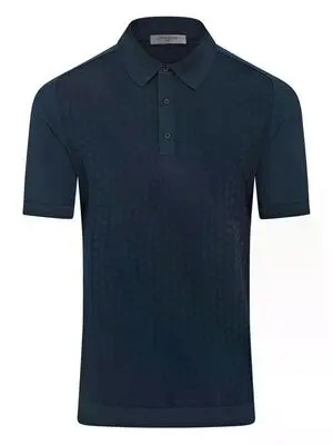 Corneliani Knitted Short-sleeve Polo Shirt - Blue