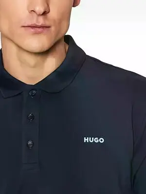Hugo Logo-detail Polo Shirt - Blue