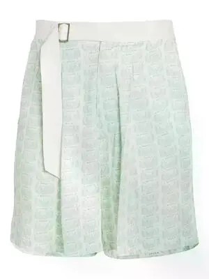 WHYAT Patterned Belted Shorts - Green