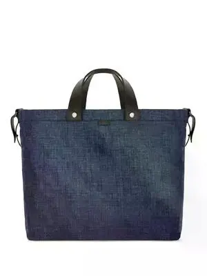 Canali Tote Bag With Detachable Shoulder Strap - Blue