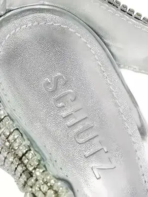 Schutz Crystal-embellished Metallic Stiletto Sandals