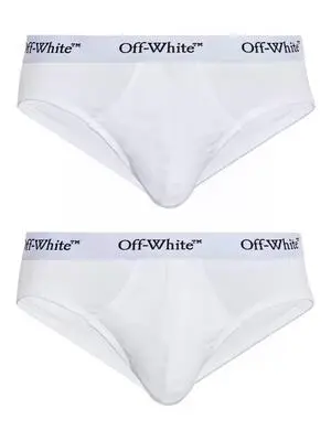 Off-White Logo-waistband Cotton Briefs - White