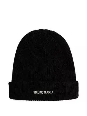 WACKO MARIA Logo-embroidered Beanie - Black