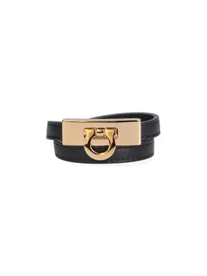 FERRAGAMO Gancini Double Turn Bracelet - Black