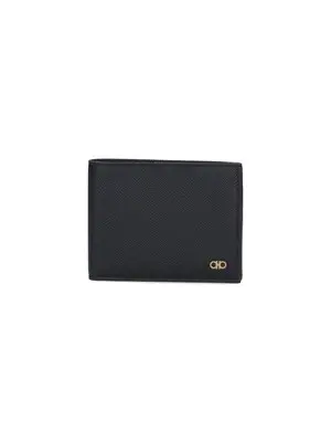 FERRAGAMO Bi-fold Wallet "gancini - Black