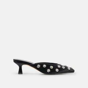 DOLCEVITA Clara Kitten Heeled Mules - Nero Velvet
