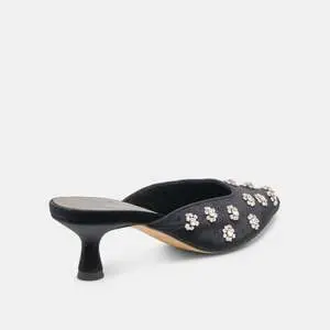 DOLCEVITA Clara Kitten Heeled Mules - Nero Velvet