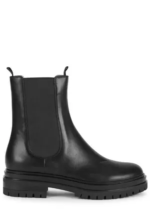 GIANVITO ROSSI 40 Leather Chelsea Boots - Black