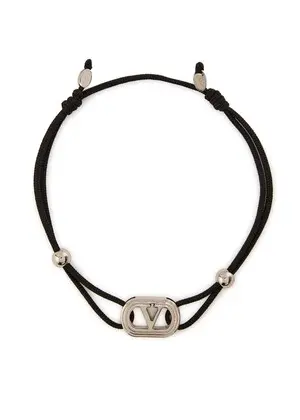 Valentino Garavani Vlogo Cord Bracelet - Black