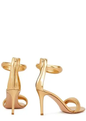 GIANVITO ROSSI Bijoux Nappa Silk Sandal 85mm - Gold